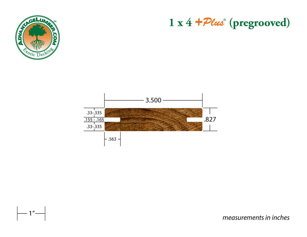 1 x 4 +Plus® Teak Wood Pre-Grooved Decking (21mm x 4) (Premium Grade ...