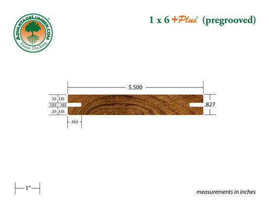 1 x 6 +Plus® Teak Wood Pre-Grooved Decking (21mm x 6) (Premium Grade ...