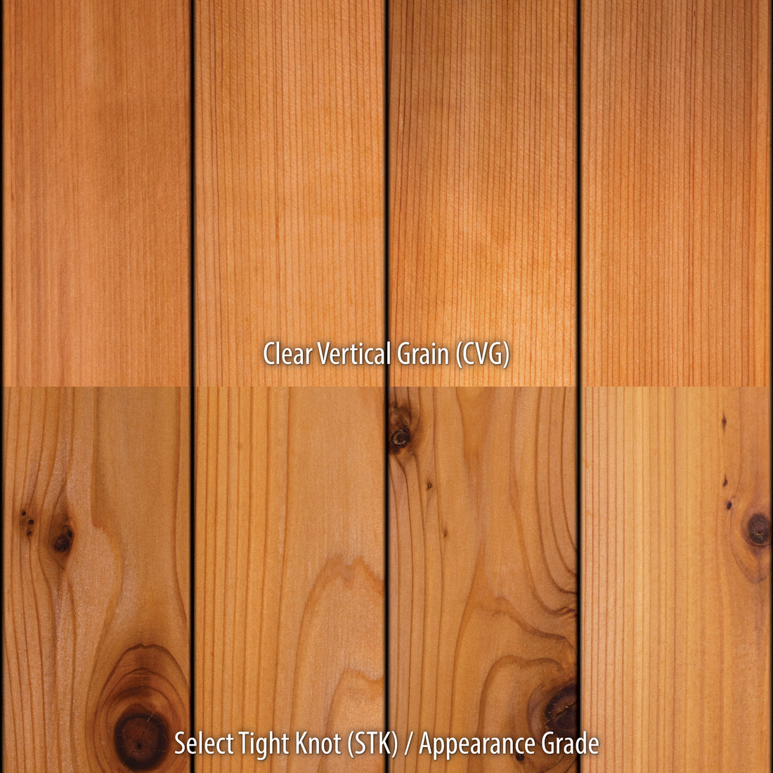8x8 Western Red Cedar - Select Knotty (STK) Appearance Grade - Rough/G ...