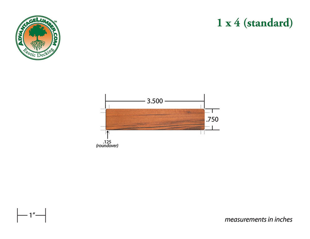 1 x 4 Tigerwood Decking – Advantage Lumber