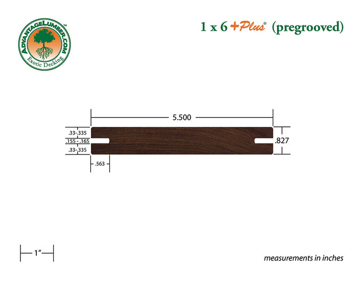 1x6+Plus Ipe Pre-Grooved Deck Surface Kit - Advantage Lumber