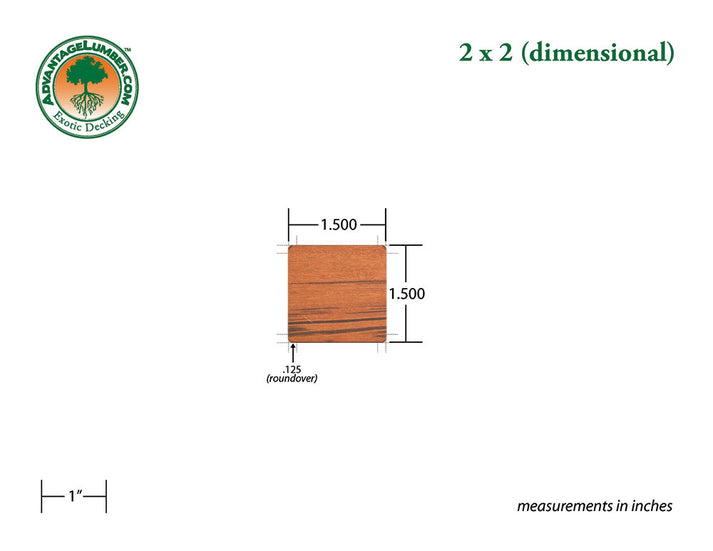 2 x 2 Tigerwood Lumber - Advantage Lumber